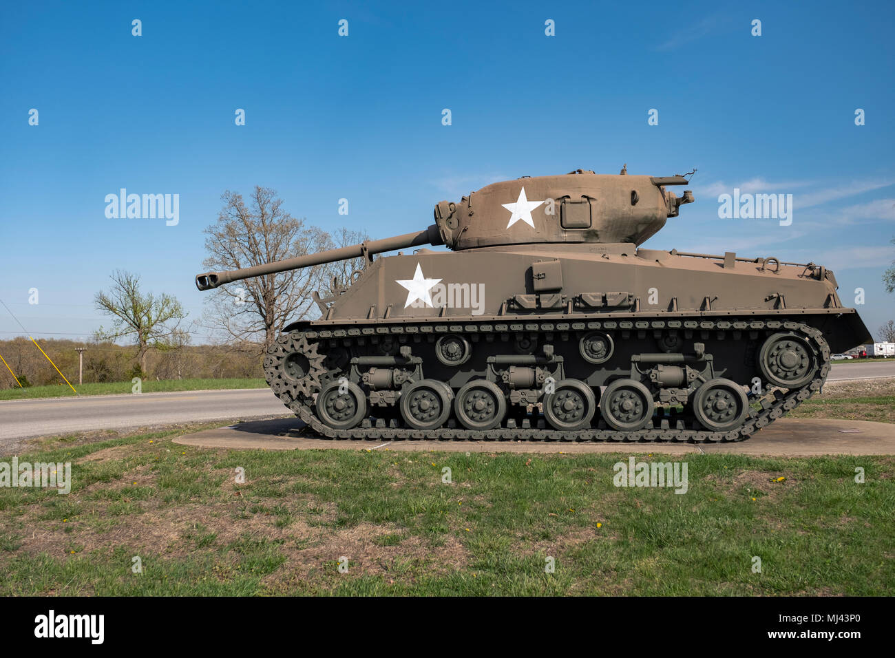 General Sherman Medium Tank M4A3E8. An outdoor military vehicle complex ...
