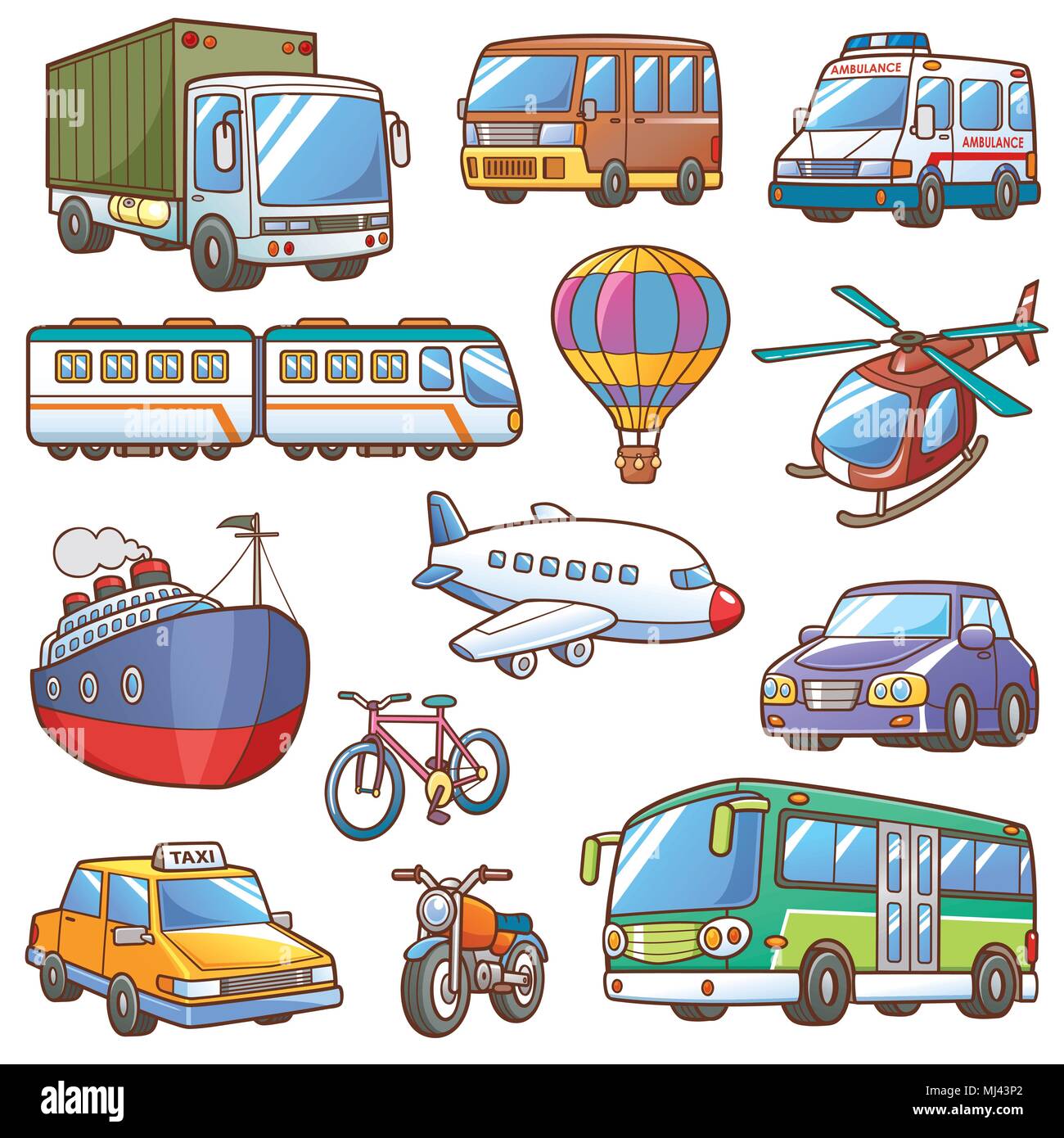 Vector Illustration of Cartoon Transportation Stock Vector Image & Art ...