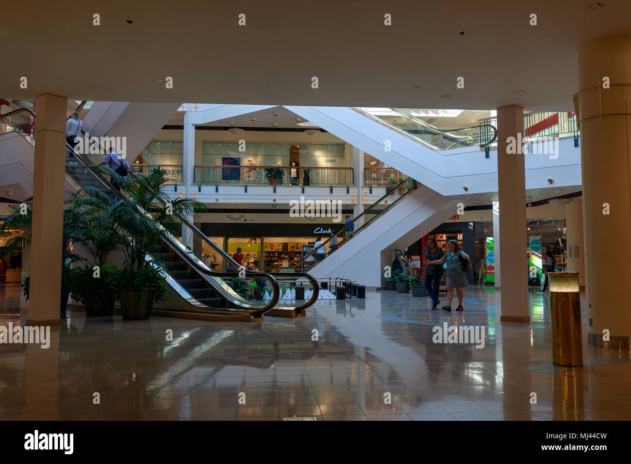 Portland, Oregon, USA - April 27, 2018 : The view of Pioneer Place ...