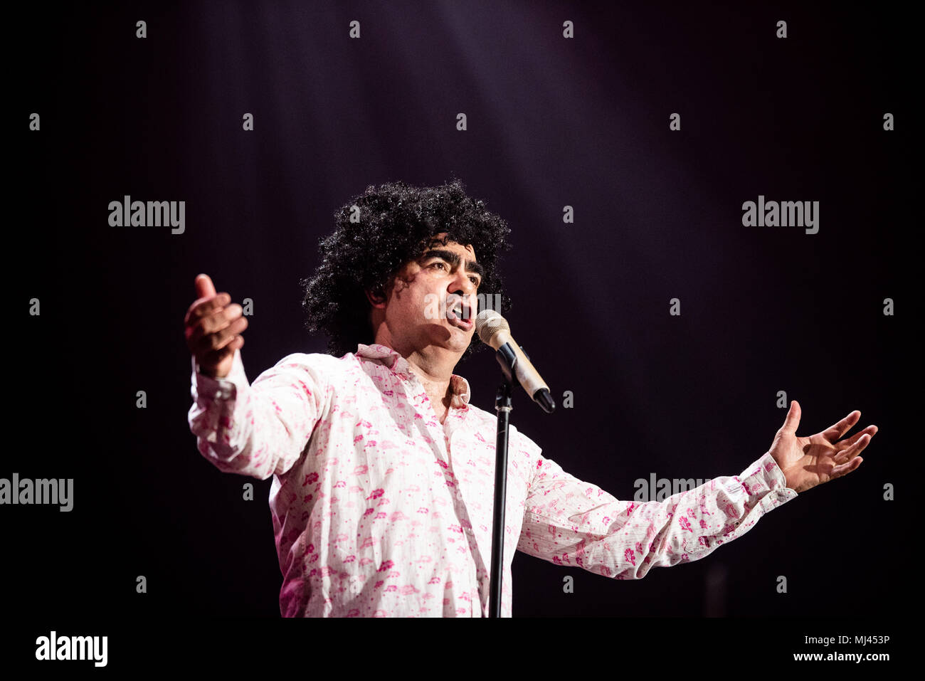 Turin, Italy. 3rd May 2018. Stefano Belisari aka Elio performs with ...