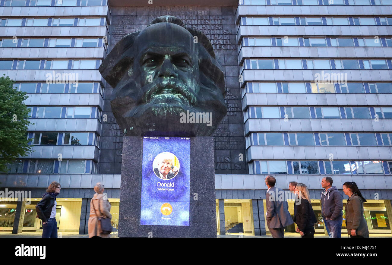 03 May 2018, Germany, Chemnitz: With the help of light and sound ...