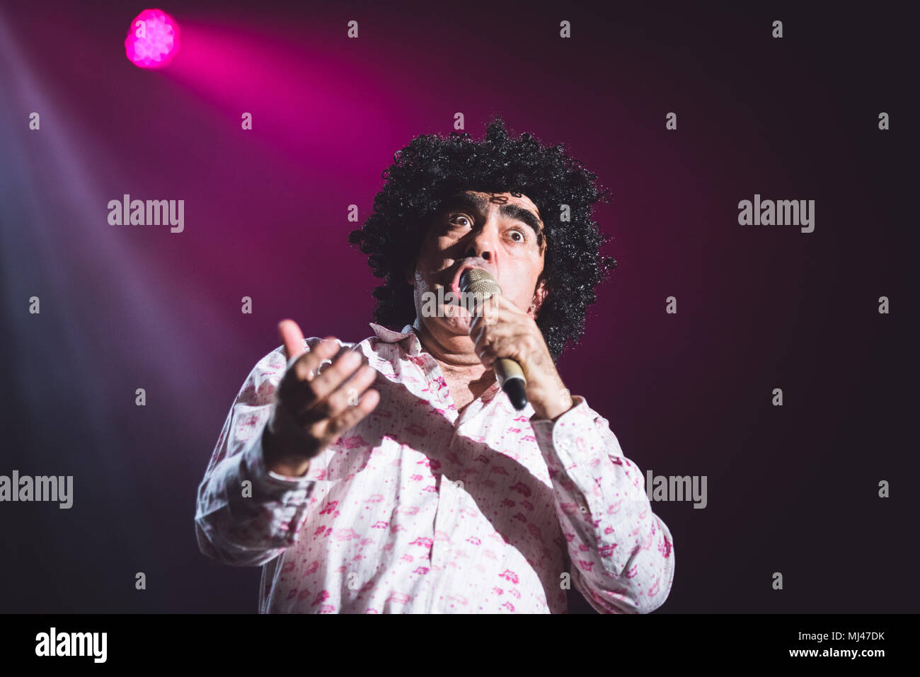 Turin, Italy, 2018 May 3rd: The Italian comic rock band Elio e Le ...