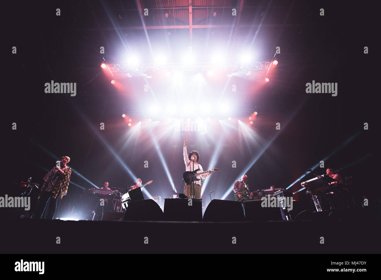 Turin, Italy, 2018 May 3rd: The Italian comic rock band Elio e Le ...