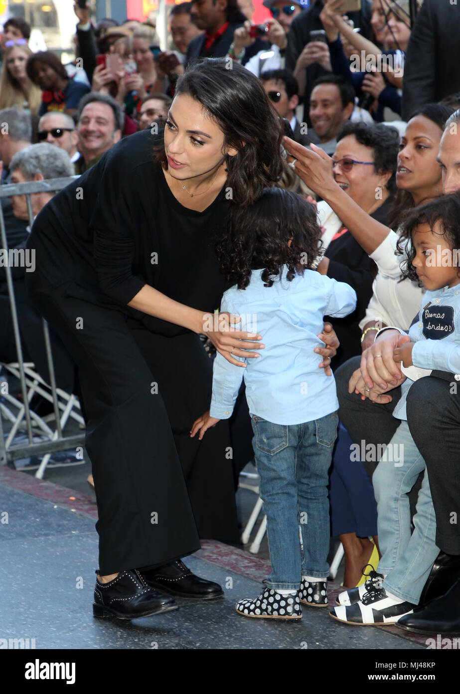 HOLLYWOOD, CA - MAY 3: Mila Kunis, Bowie Ezio Perego-Saldana, Cy Aridio ...