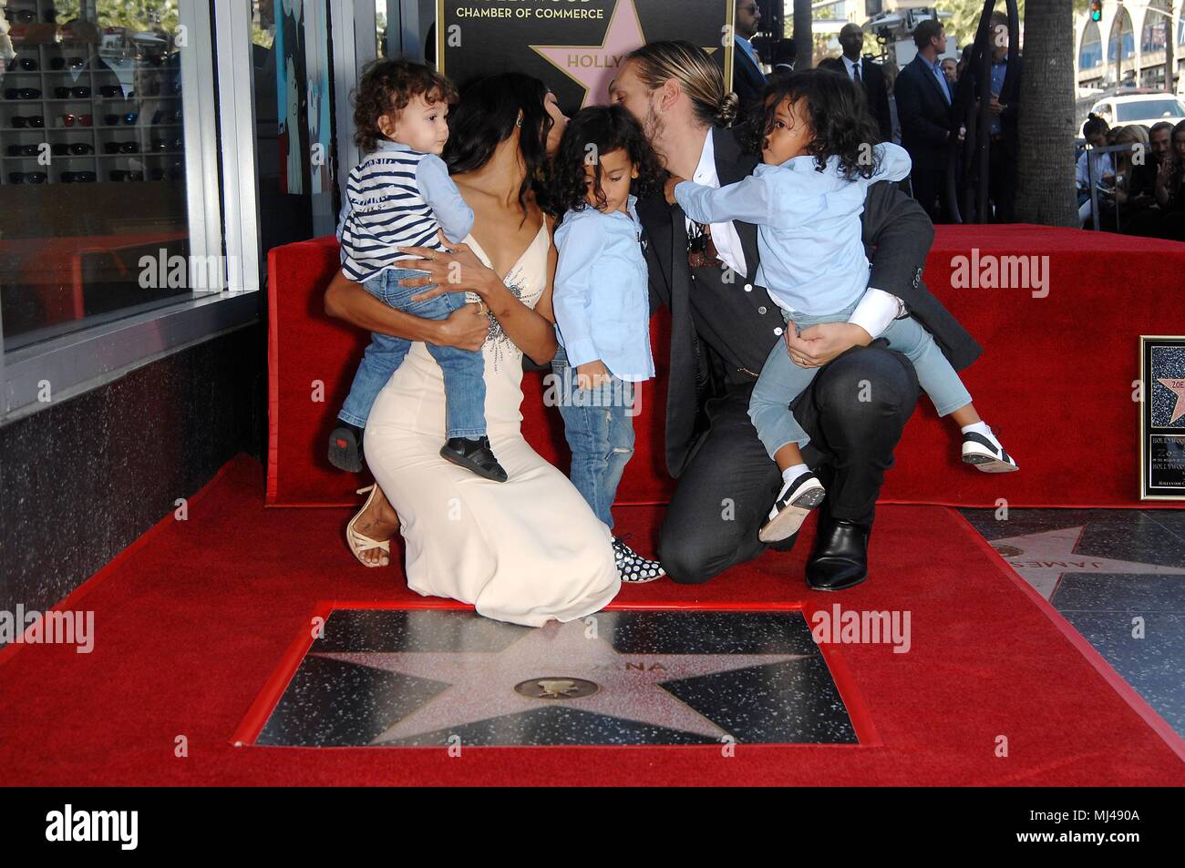 Zoe Saldana, Marco Perego Saldana, Cy Aridio Perego-Saldana, Bowie Ezio ...