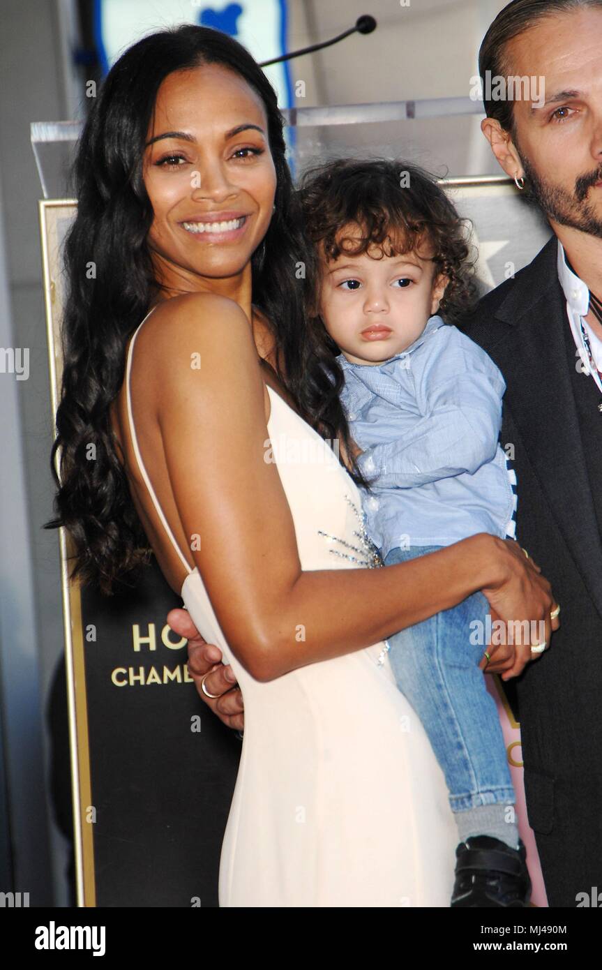 Zoe Saldana, Zen Perego-Saldana at the induction ceremony for Star on ...