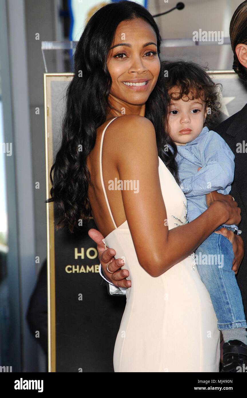 Zoe Saldana, Zen Perego-Saldana at the induction ceremony for Star on ...