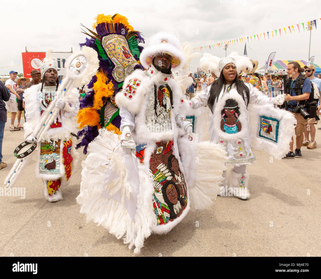 New Orleans, Louisiana, USA. 4th May, 2018. Mardi Gras Indians march in ...