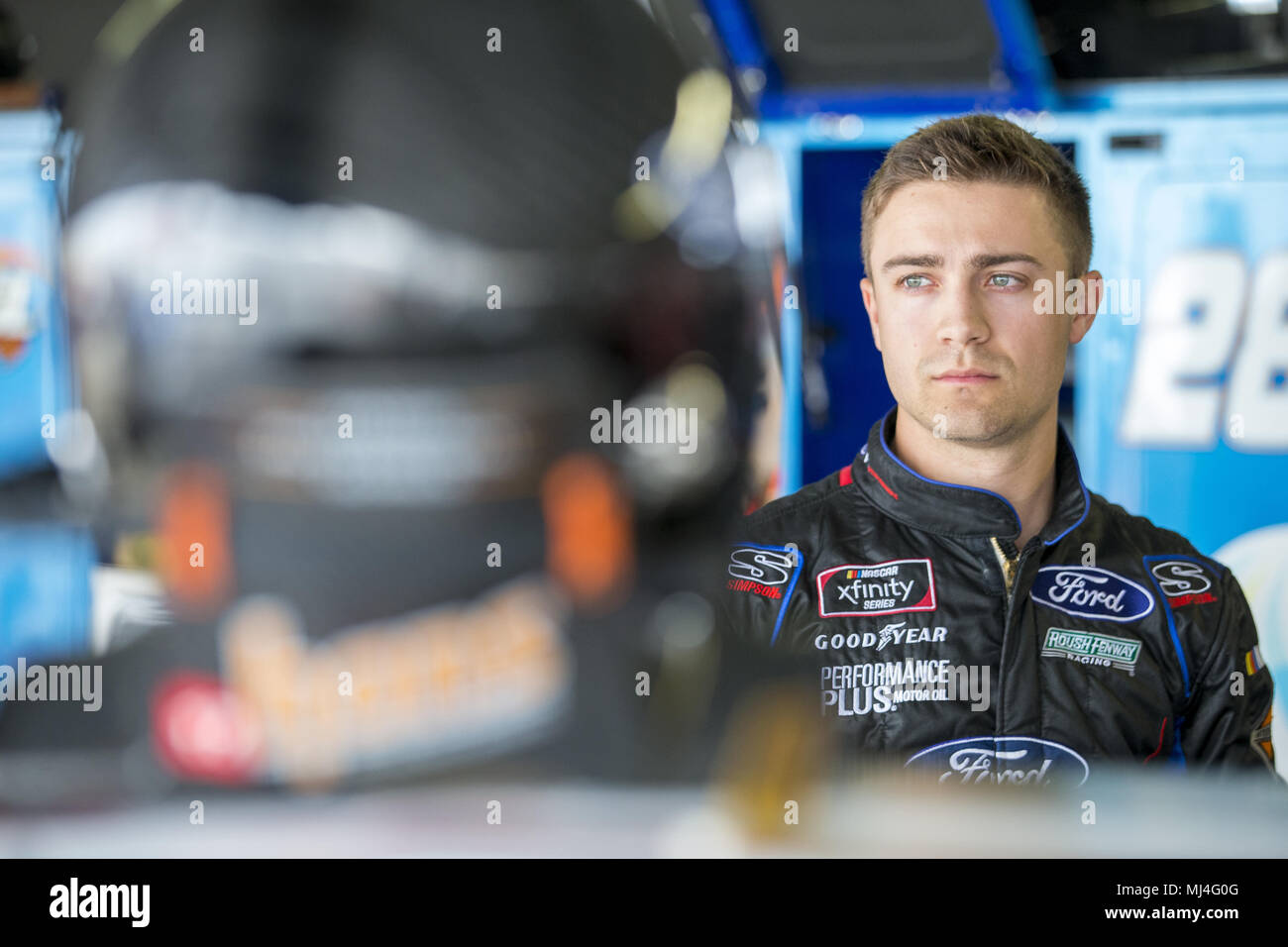 Dover, Delaware, USA. 4th May, 2018. Ty Majeski (60) hangs out in the ...