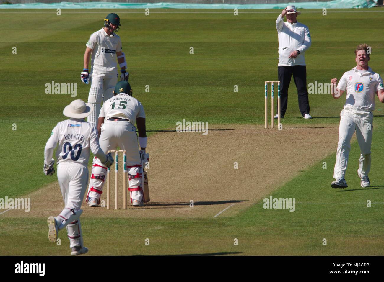 Chester le Street, England, 4 May 2018. Michael Carberry of ...