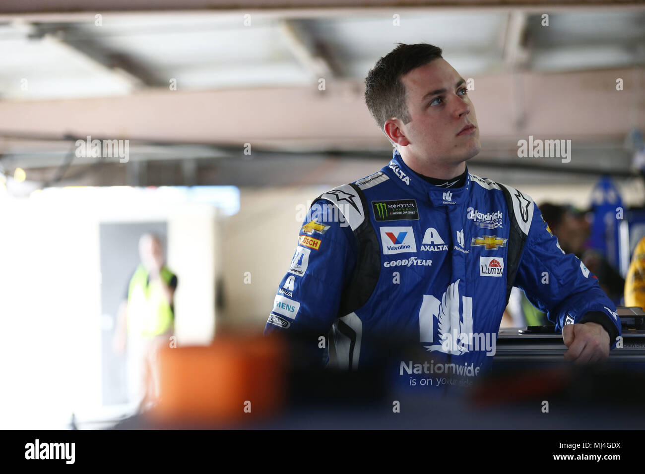 Dover, Delaware, USA. 4th May, 2018. Alex Bowman (88) hangs out in the ...