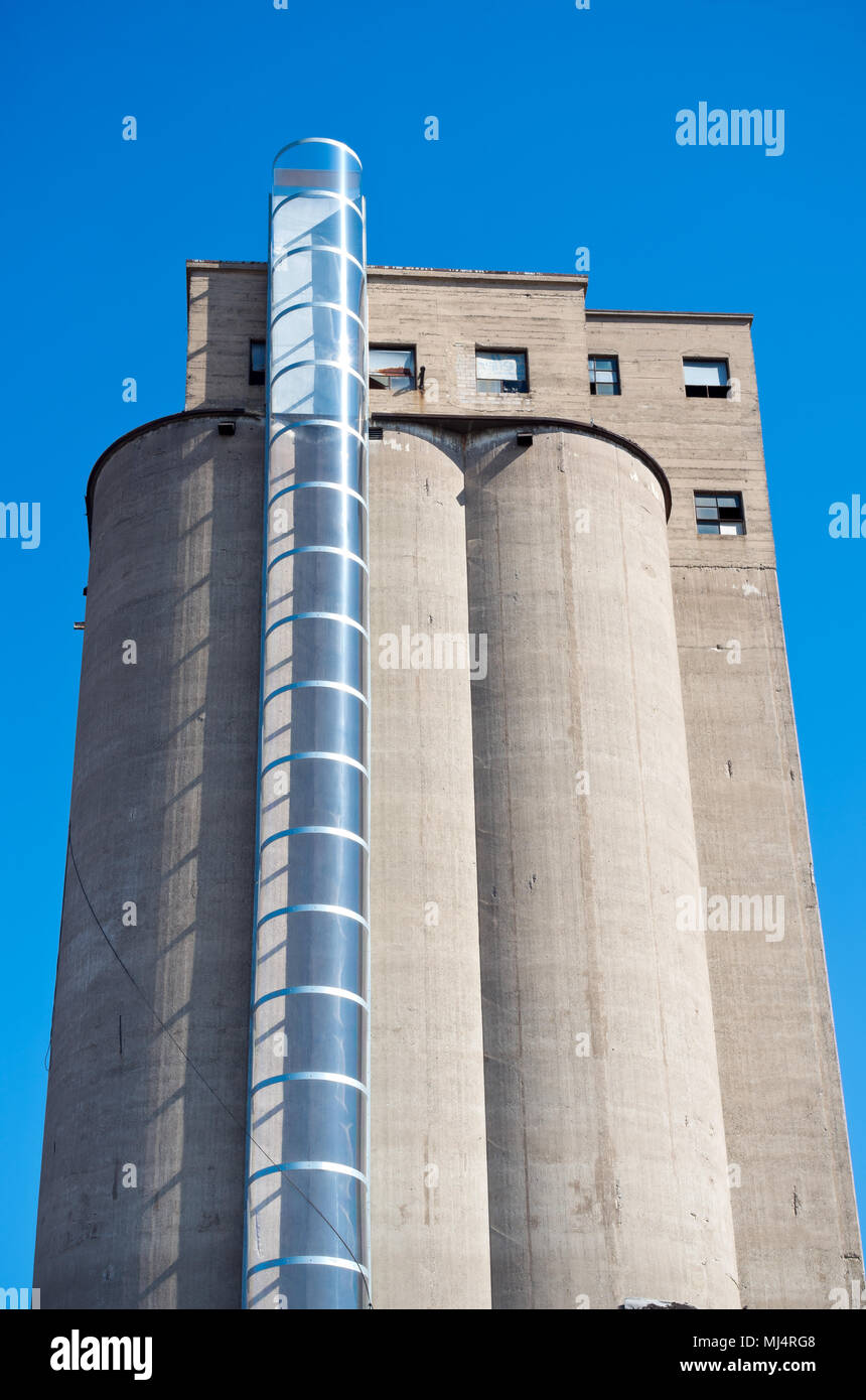 grain elevator silo fitted with energy column and turbine to generate ...