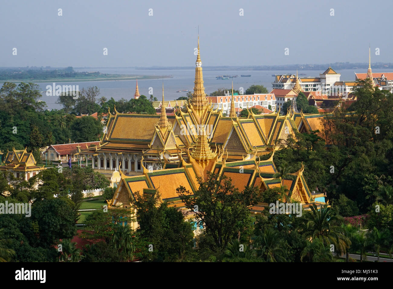 The Throne Hall in Royal Palace, Phnom Penh city, Cambodia Stock Photo ...