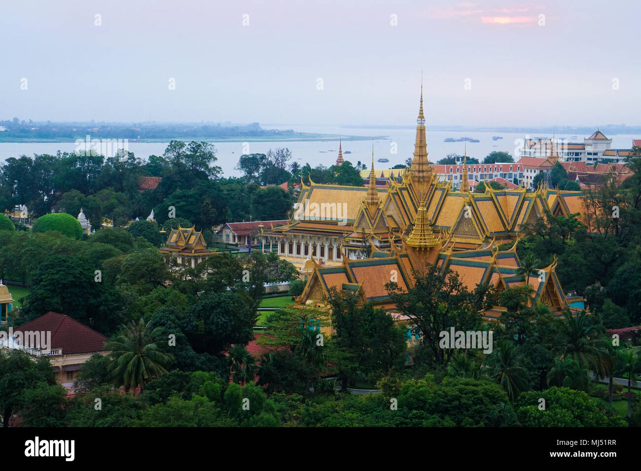 The Throne Hall in Royal Palace, Phnom Penh city, Cambodia Stock Photo ...