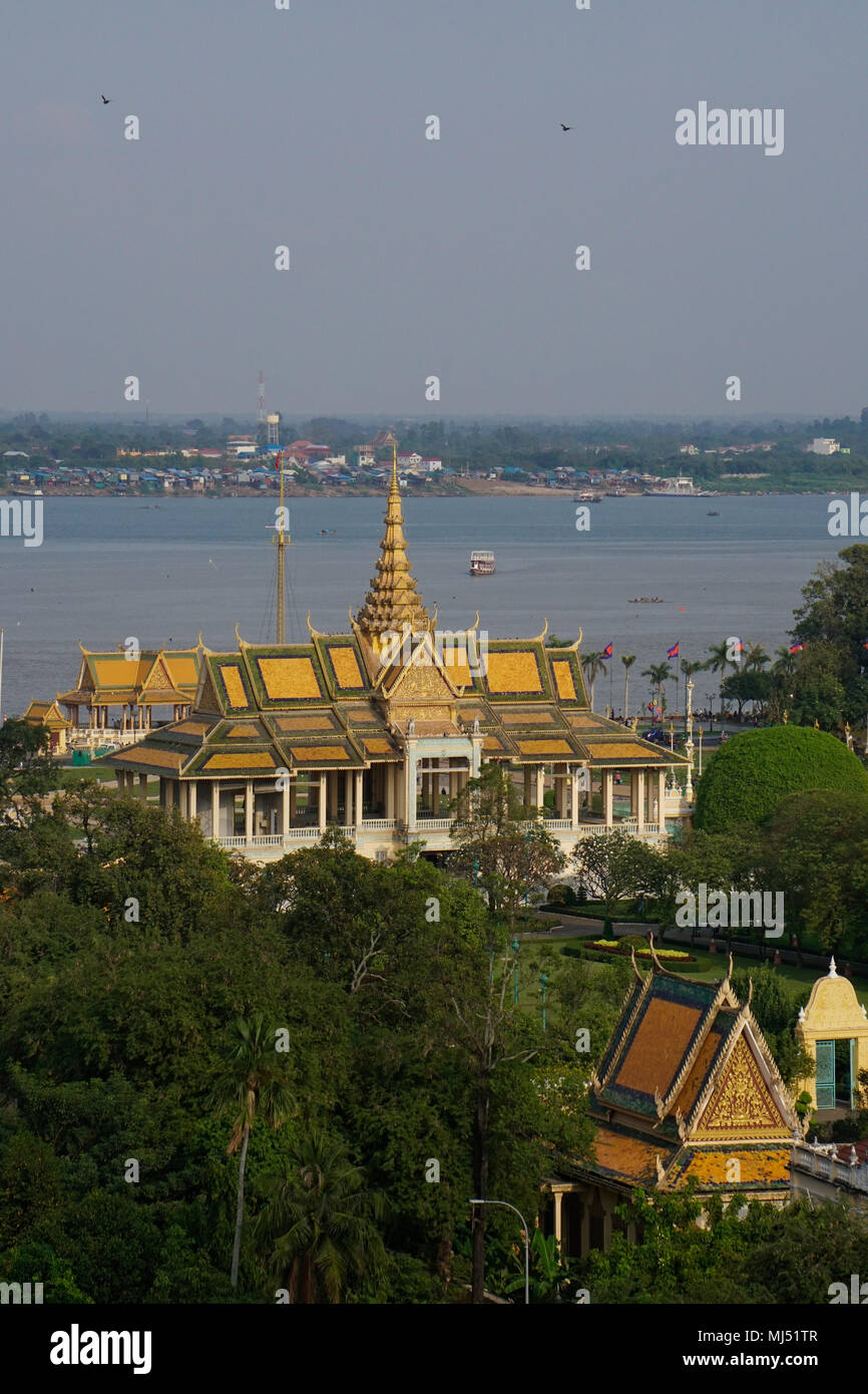 The Throne Hall in Royal Palace, Phnom Penh city, Cambodia Stock Photo ...