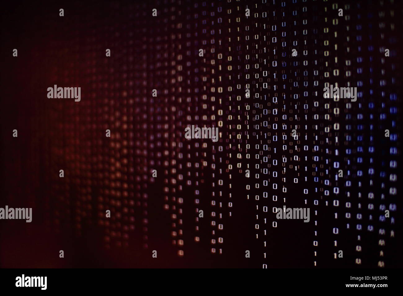 red binary screen background Stock Photo - Alamy