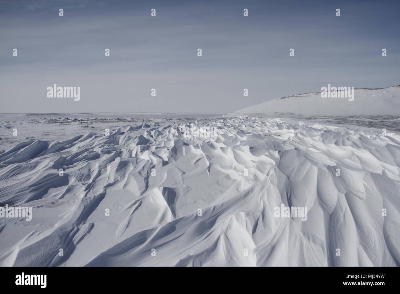 Beautiful patterns of sastrugi, parallel wavelike ridges caused by ...