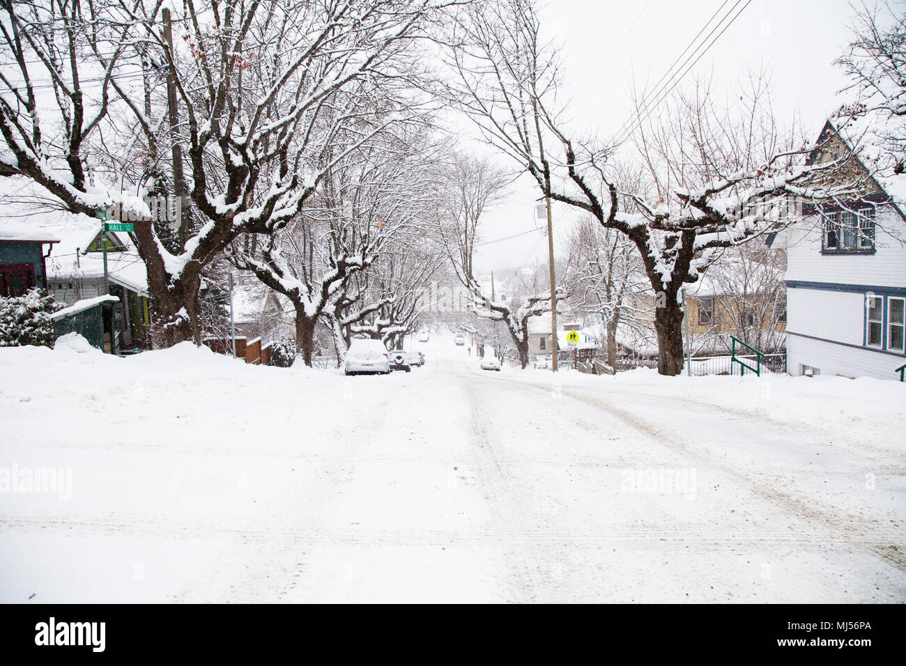 Snow covered streets after the snow storm Stock Photo - Alamy