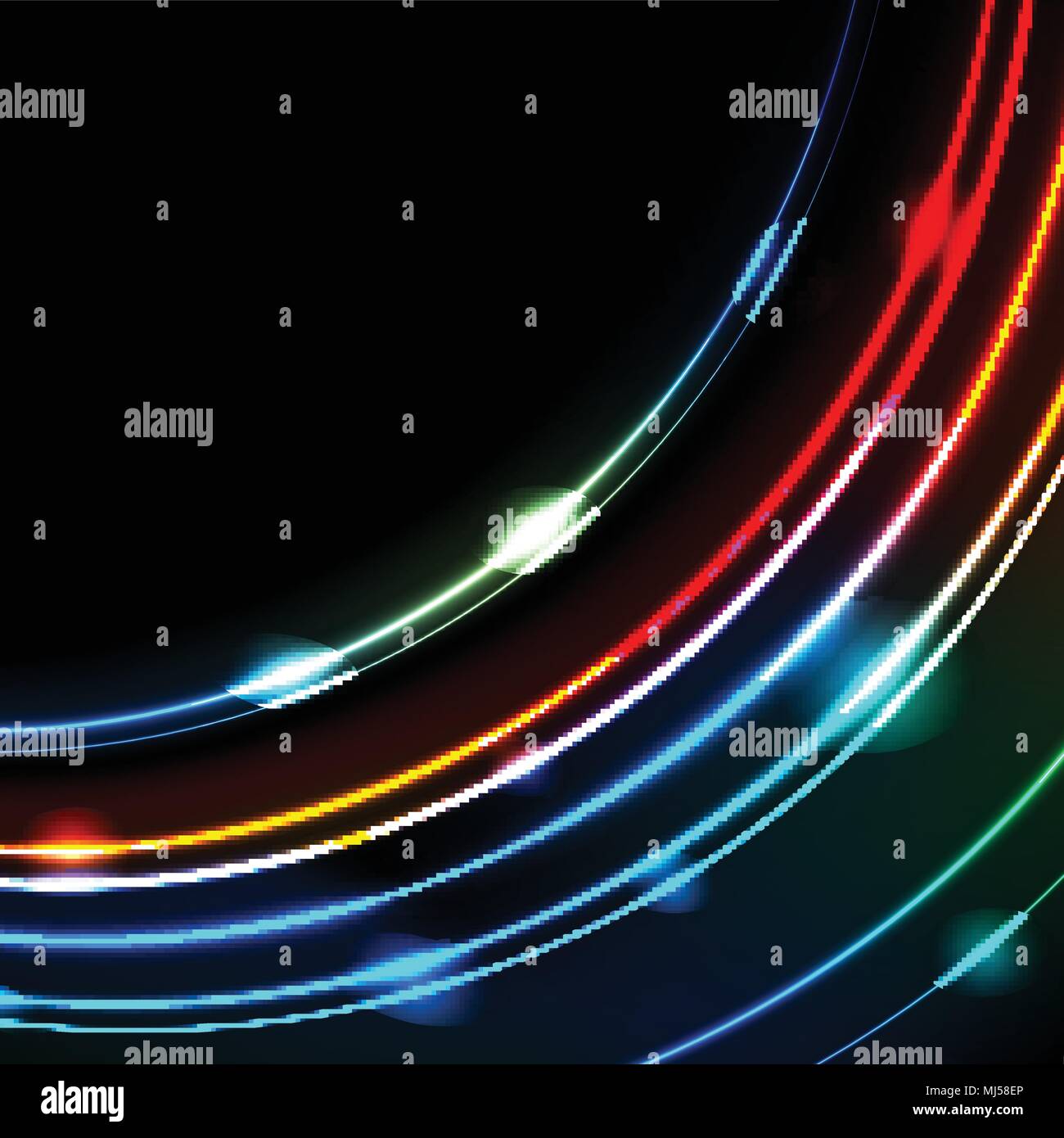 Neon glowing arc lines abstract background. Vector design Stock Vector ...