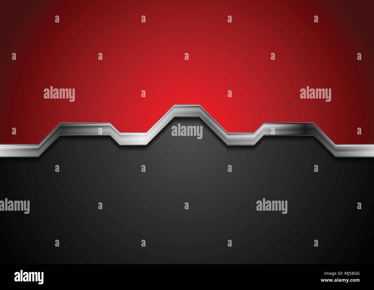 Hi-tech abstract red and black background with metal silver stripe ...