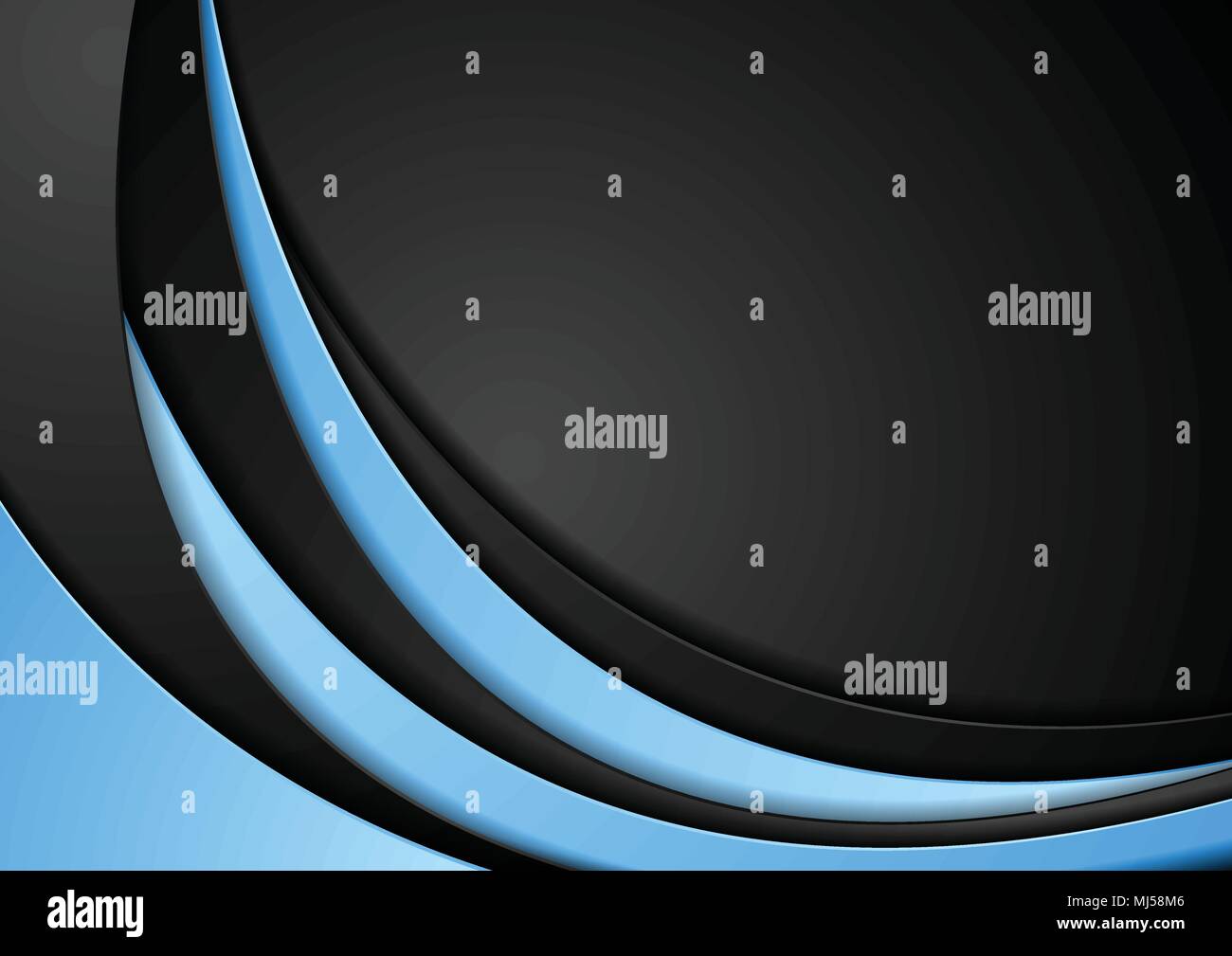 Abstract contrast blue and black wavy corporate vector background Stock ...