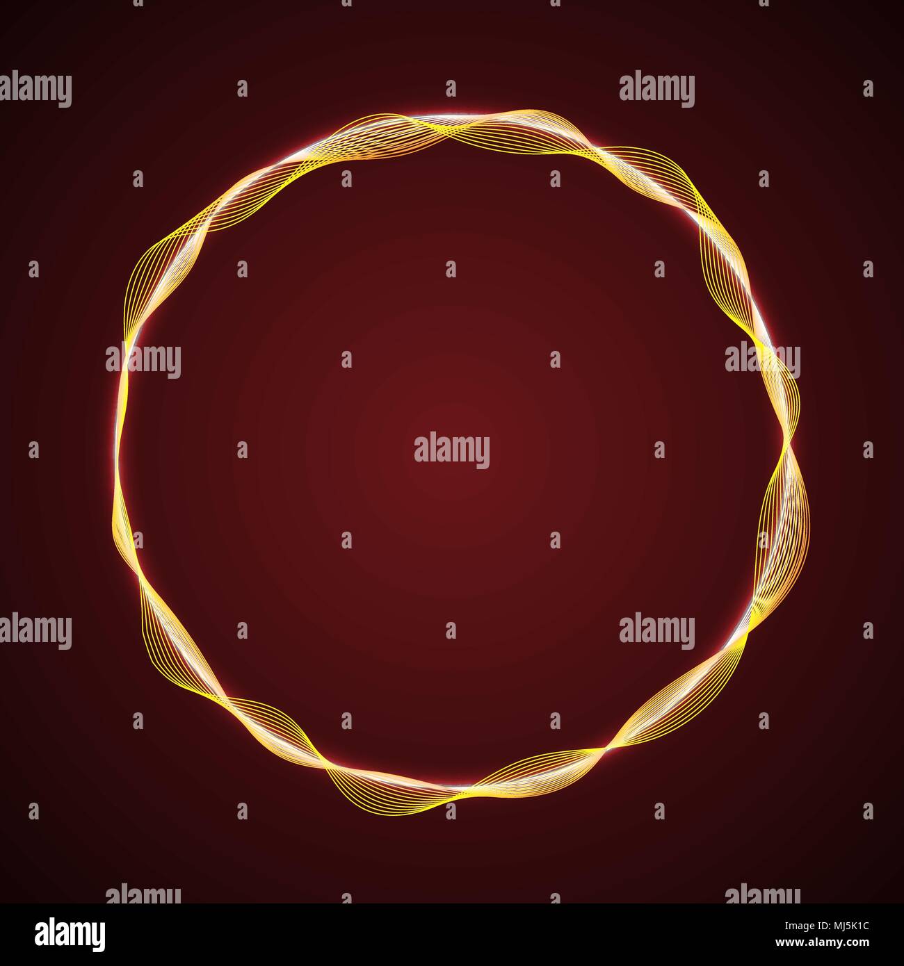 Neon glowing circular shape of waves Stock Vector Image & Art - Alamy