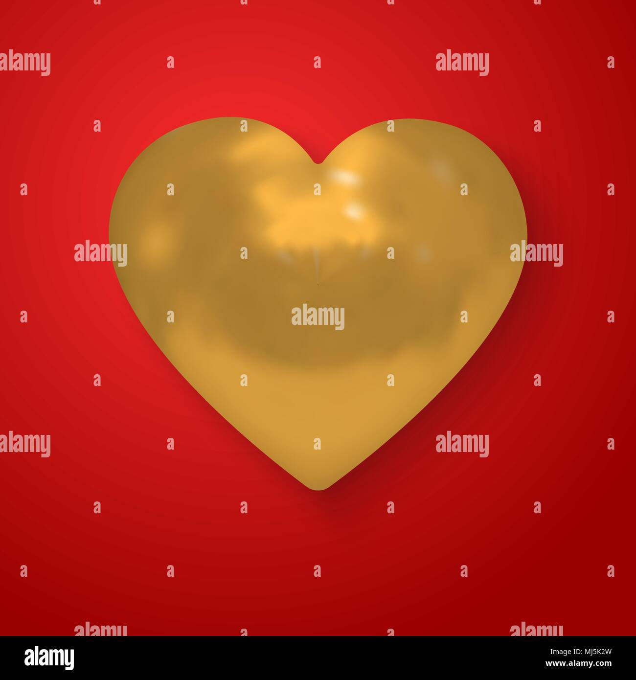 Gold glossy realistic heart. Vector illustration Stock Vector Image ...