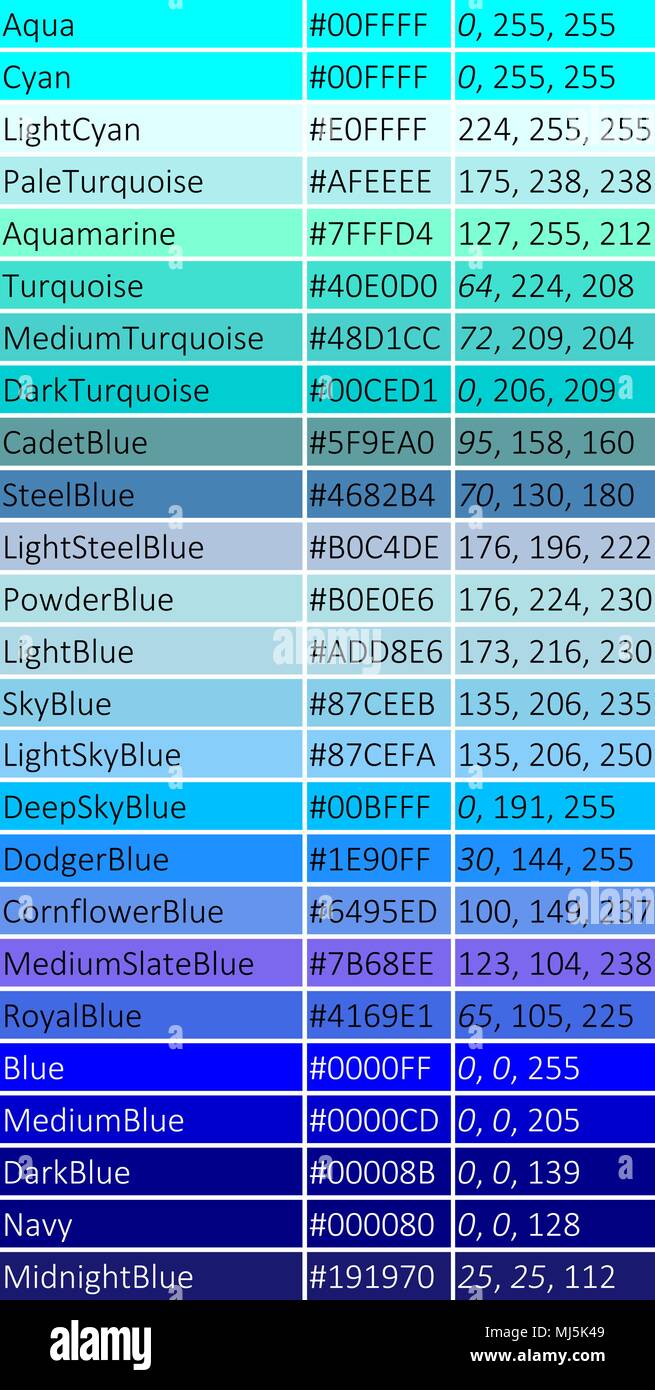 set og colors. shade of blue Stock Vector Image & Art - Alamy