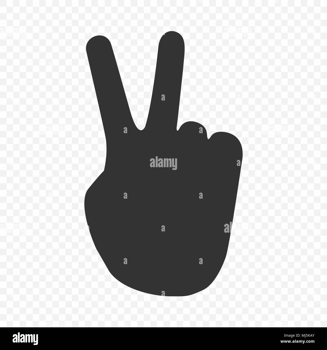 V sign hand signal Black and White Stock Photos & Images - Alamy