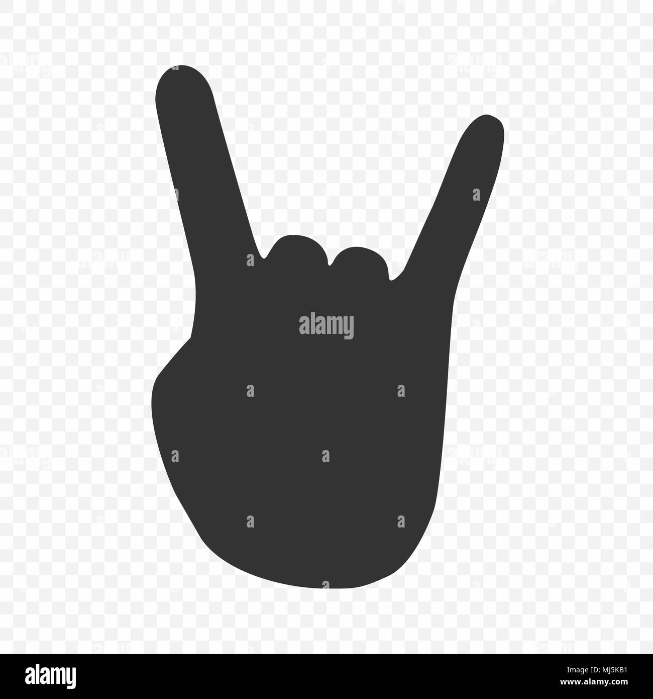 Rock & roll, heavy metal, sign of the horns. Hand vector icon Stock ...