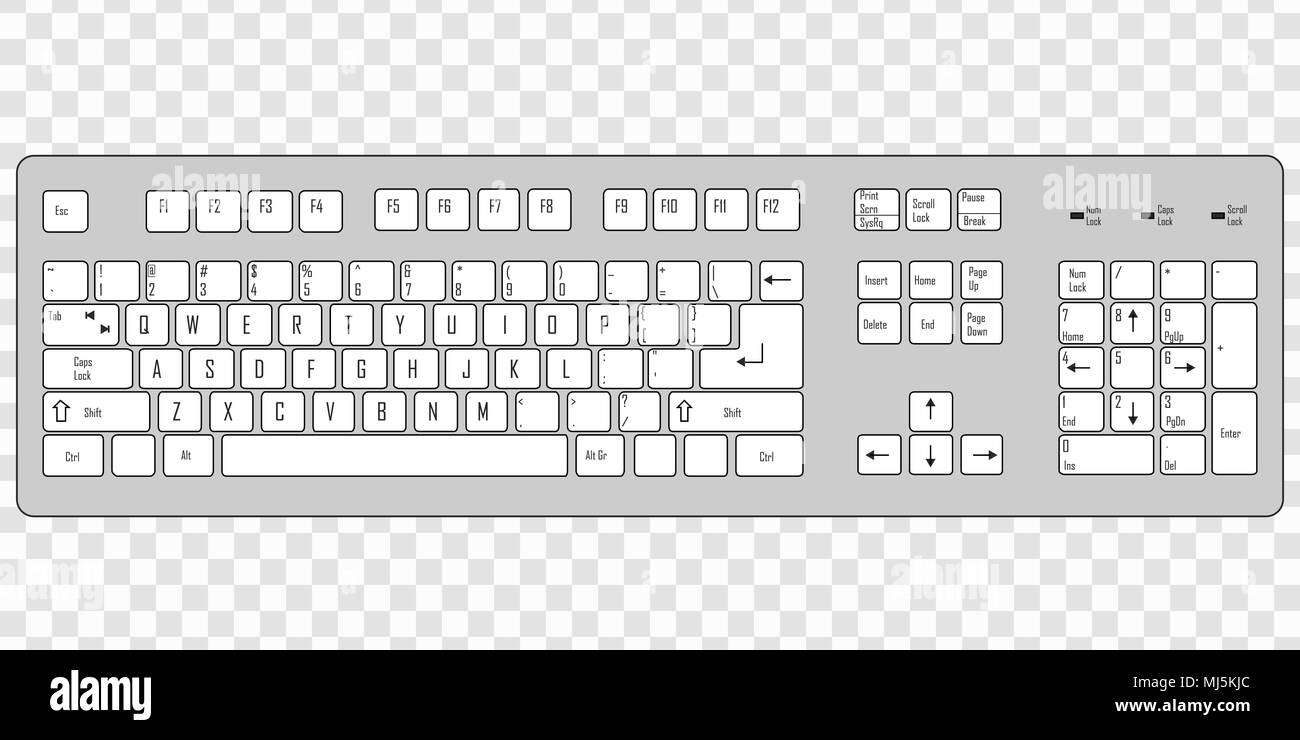 Computer keyboard. Isolated on transparent background Stock Vector ...