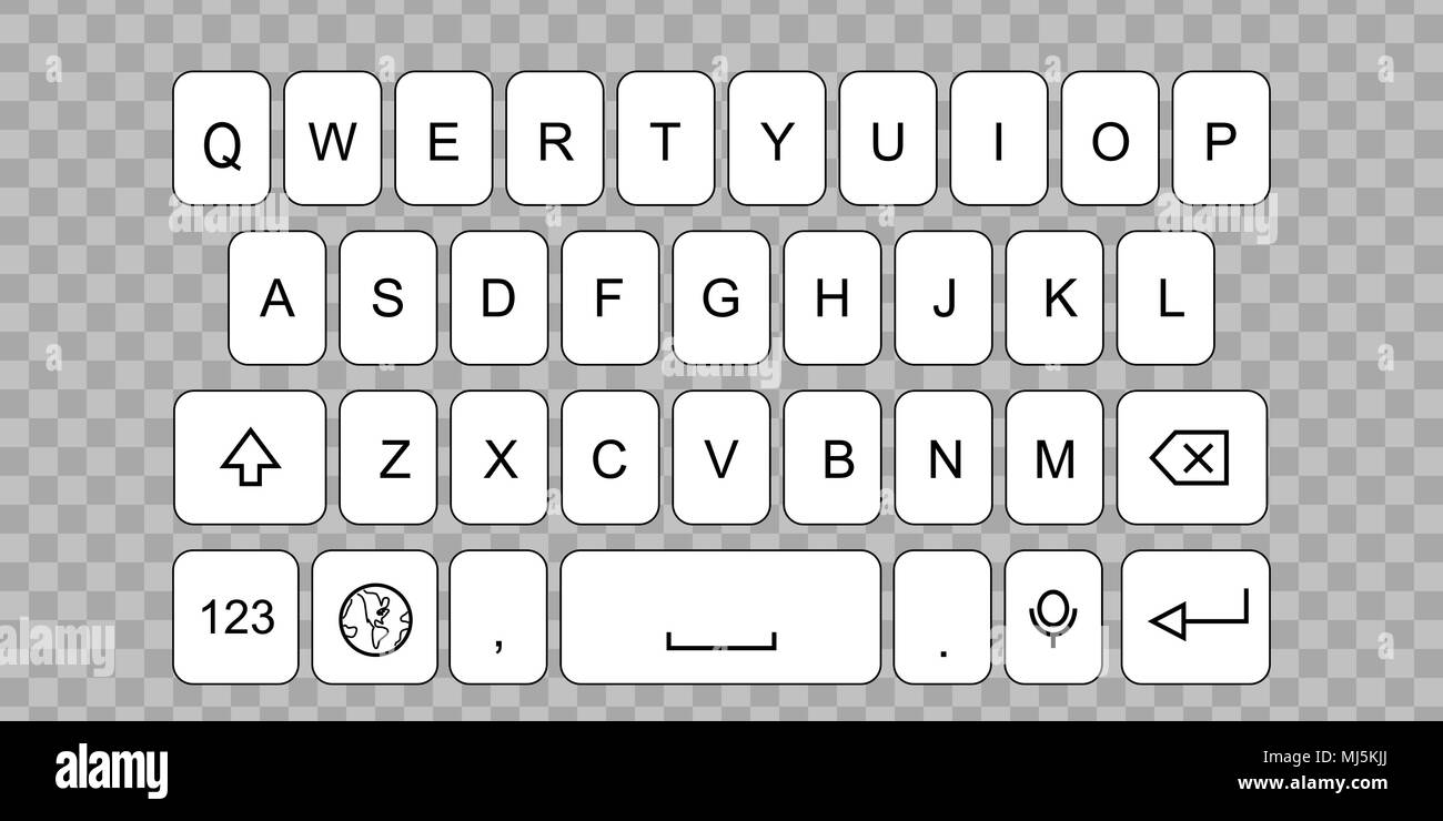 Smartphone Keyboard Mobile Phone Keypad Vector Template Stock Vector