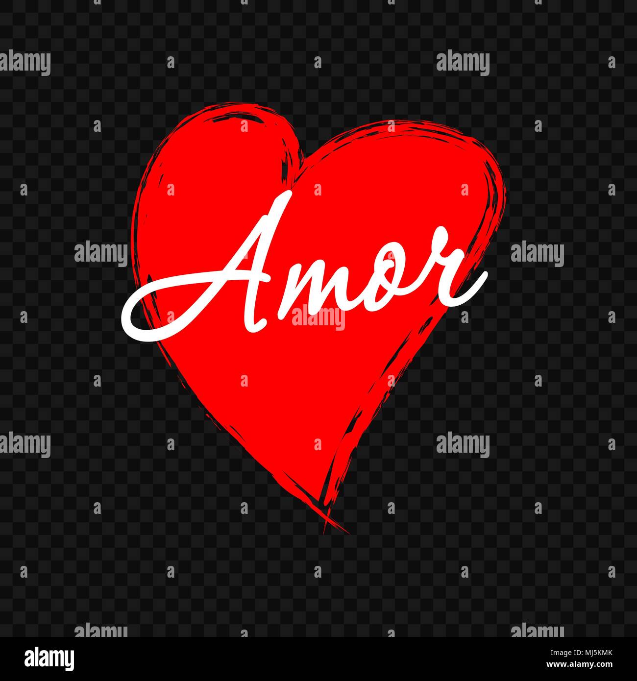 Hand drawn heart with Love text for Valentines day card Stock Vector ...