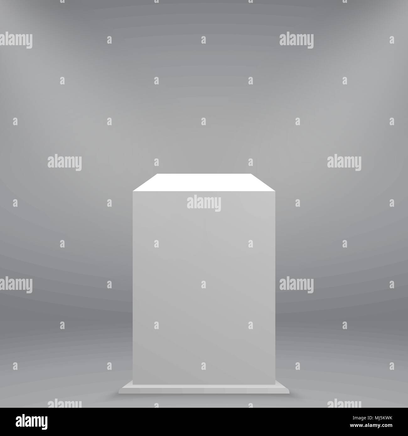 3d realistic White empty museum pedestal or podium Stock Vector Image ...