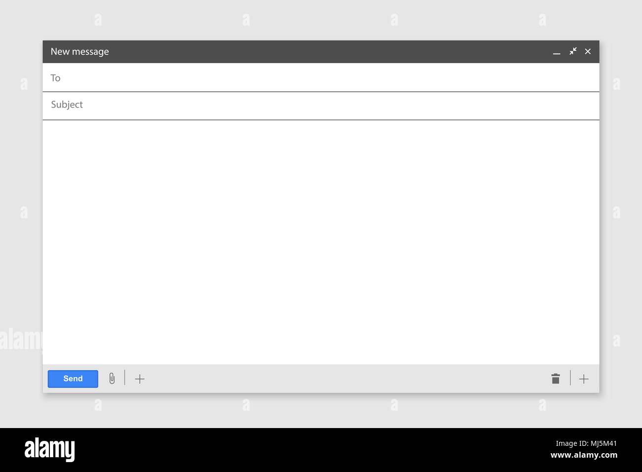 Email blank template internet page. interface for mail message Stock ...