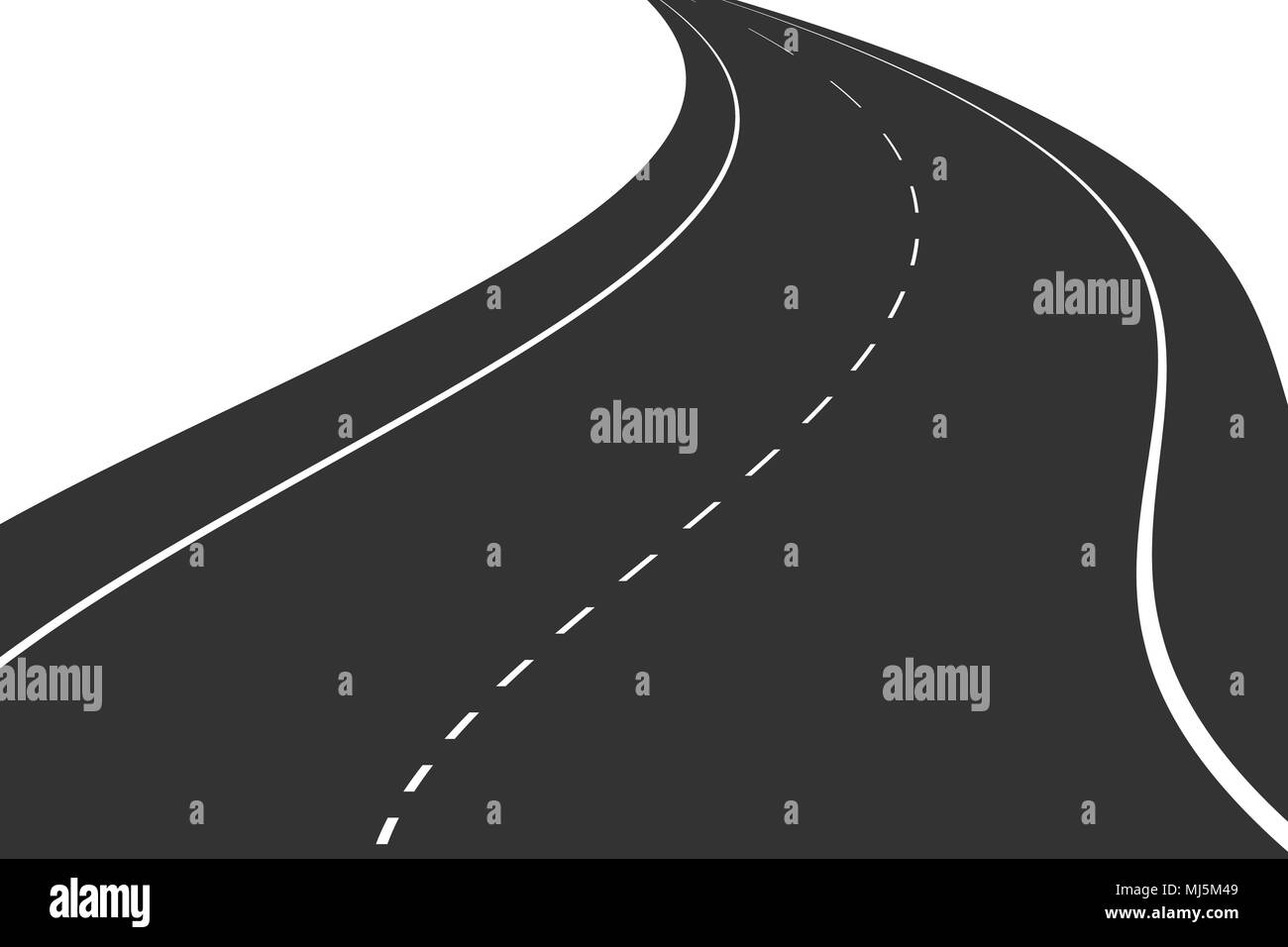 Black road with white markings. Vector illustration Stock Vector Image ...