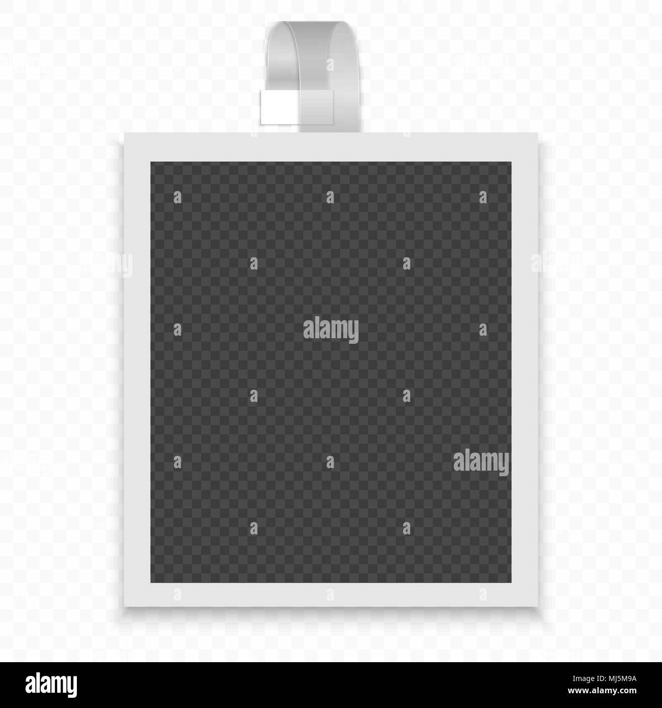 Photo frame. White plastic border on a transparent stripe Stock Vector ...