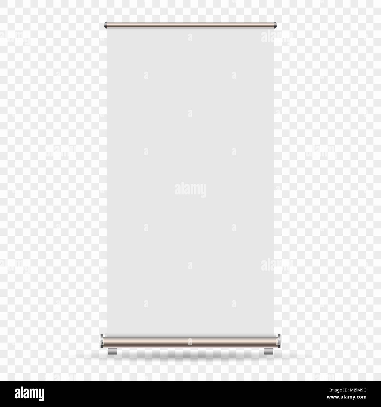 Roll up banner isolated on transparent background Stock Vector Image ...
