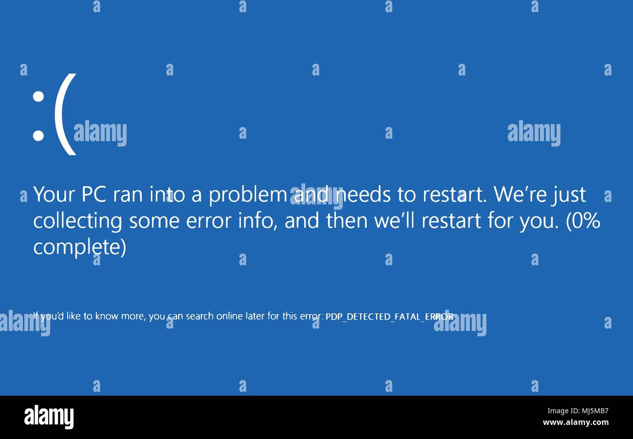 Blue Screen of Death (BSOD). System Crash Report Background. Vector ...