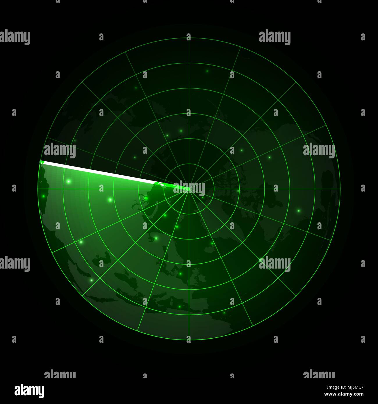 Realistic vector radar in searching. Radar screen with the aims Stock ...
