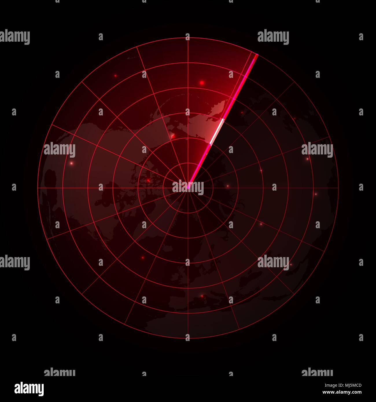 Realistic vector radar in searching. Radar screen with the aims Stock ...