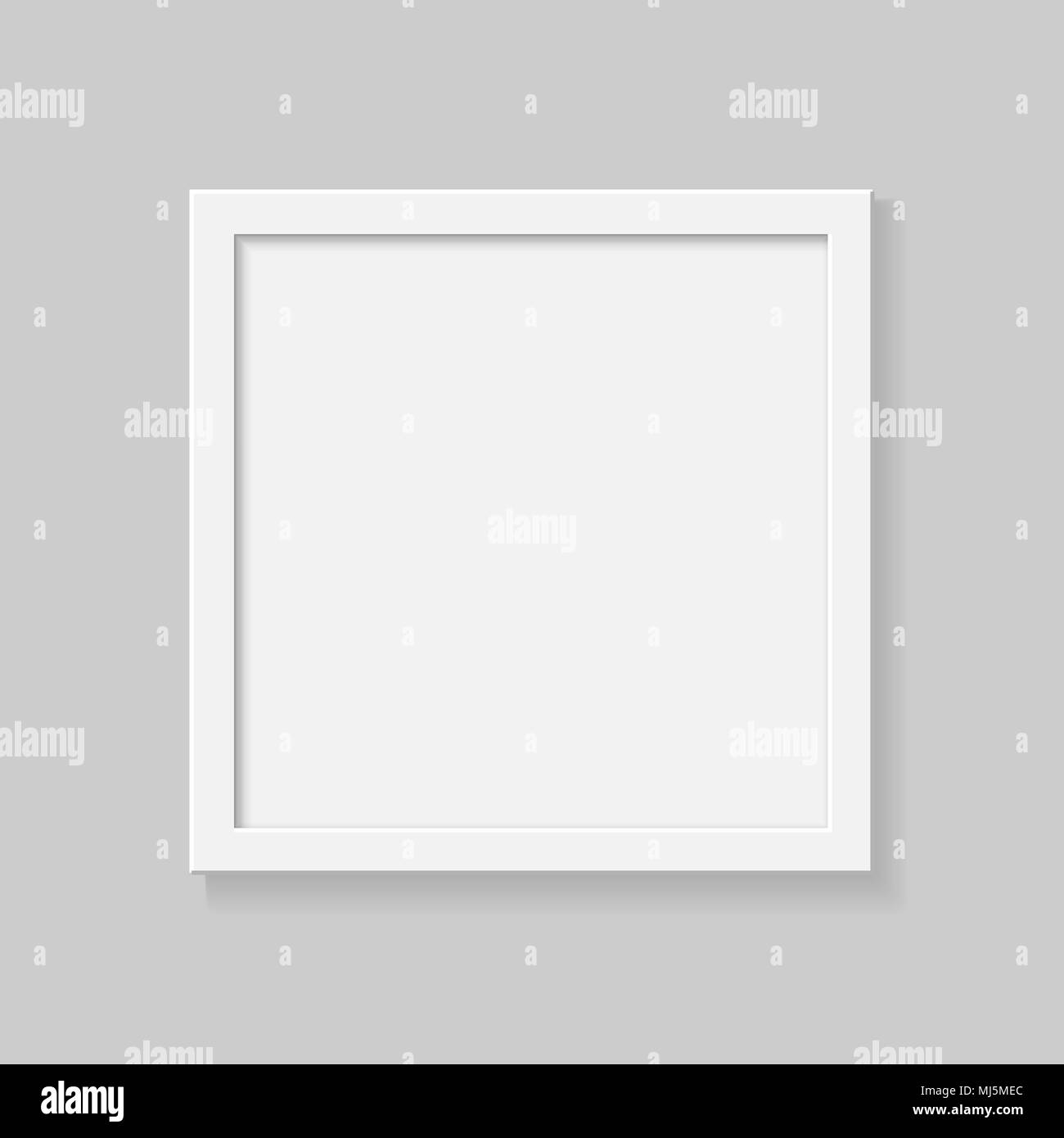 realistic square empty picture frame on transparent background Stock ...