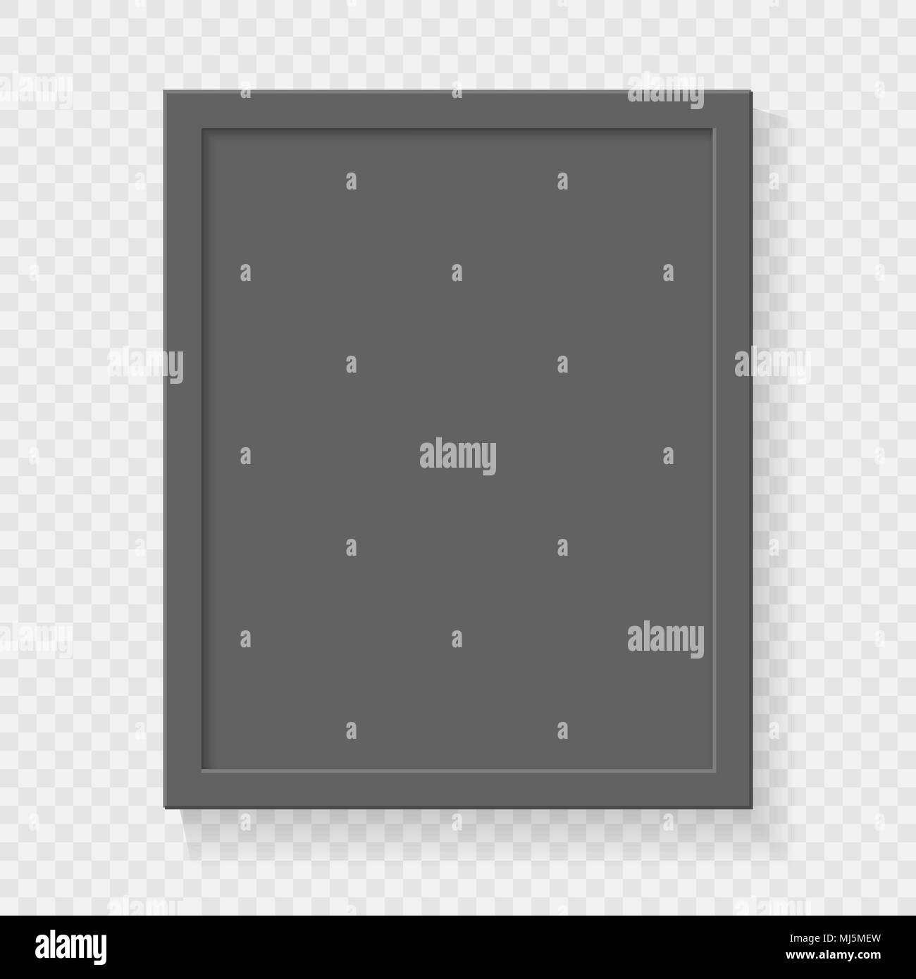 realistic square empty picture frame on transparent background Stock ...