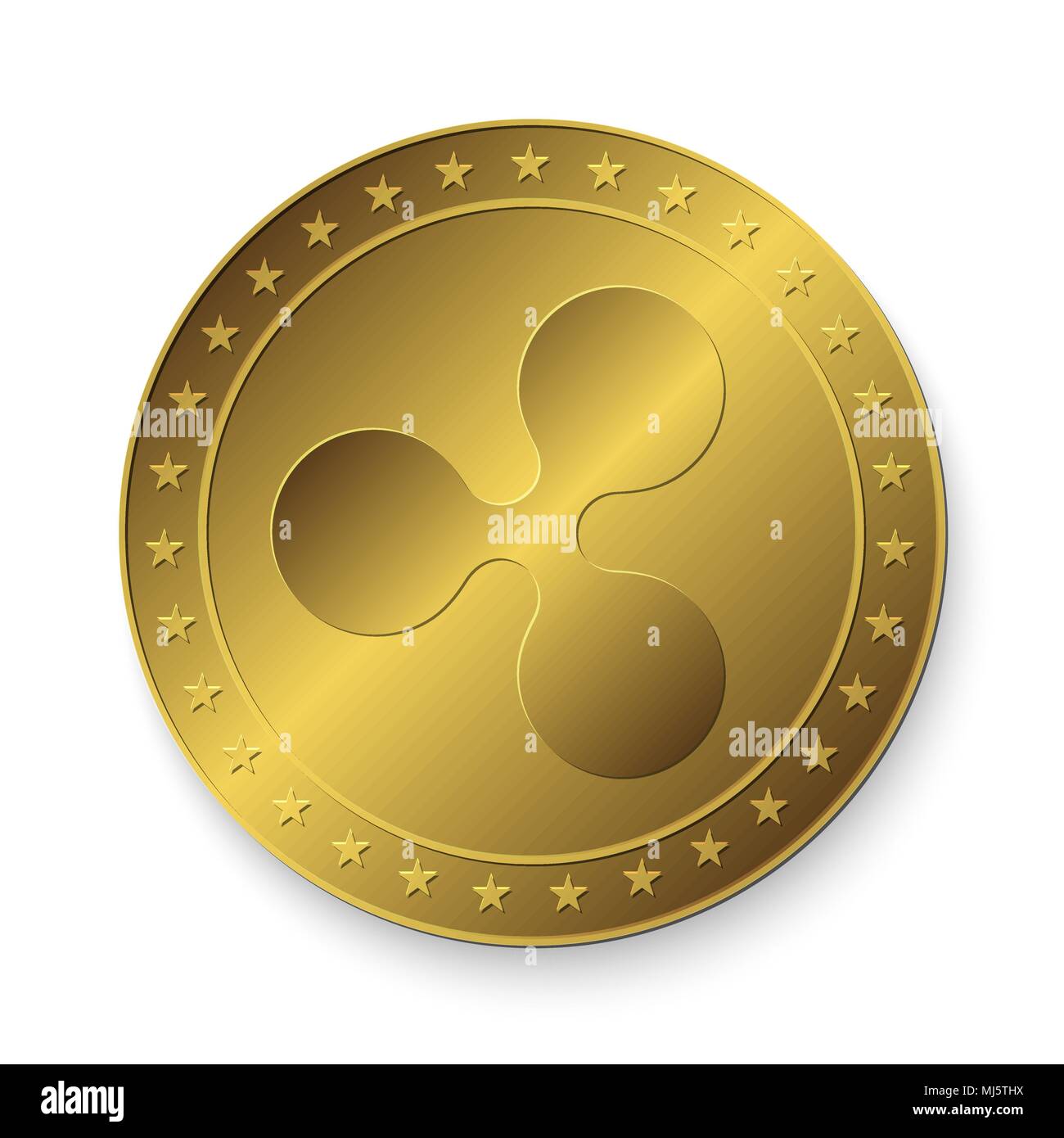 Realistic 3d golden Ripple coin. vector illustration. banking and ...