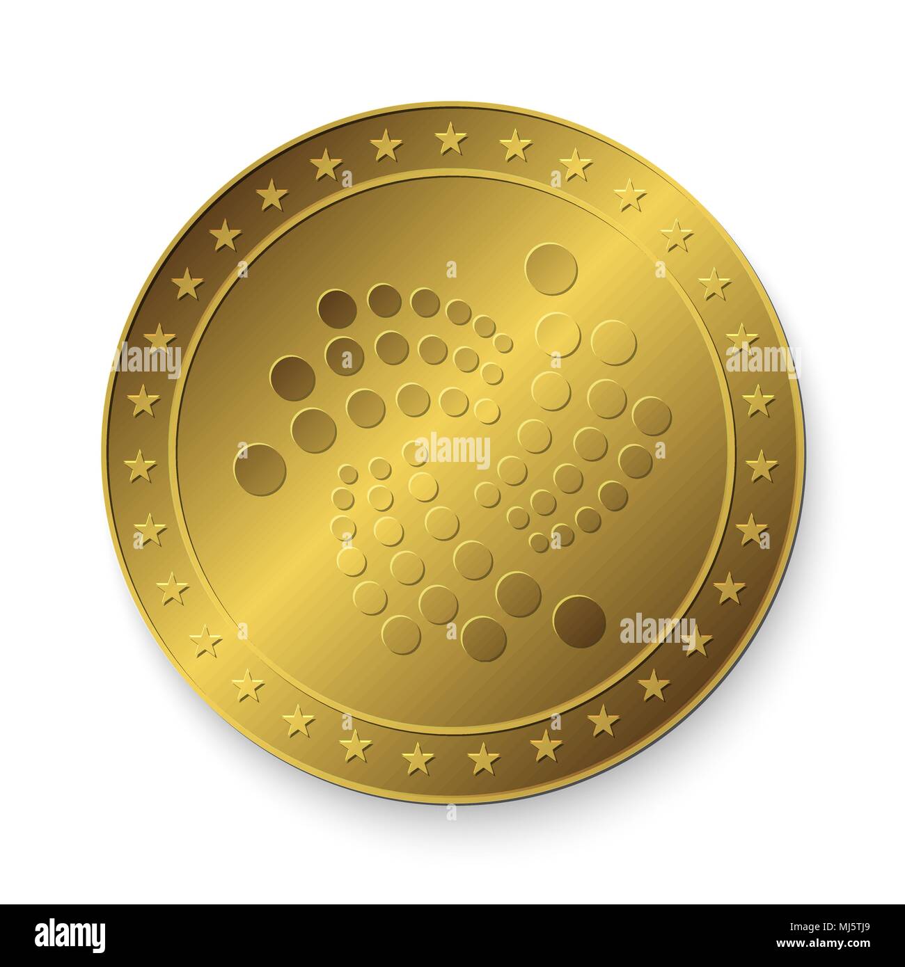 Realistic 3d golden IOTA coin. vector illustration. banking and ...
