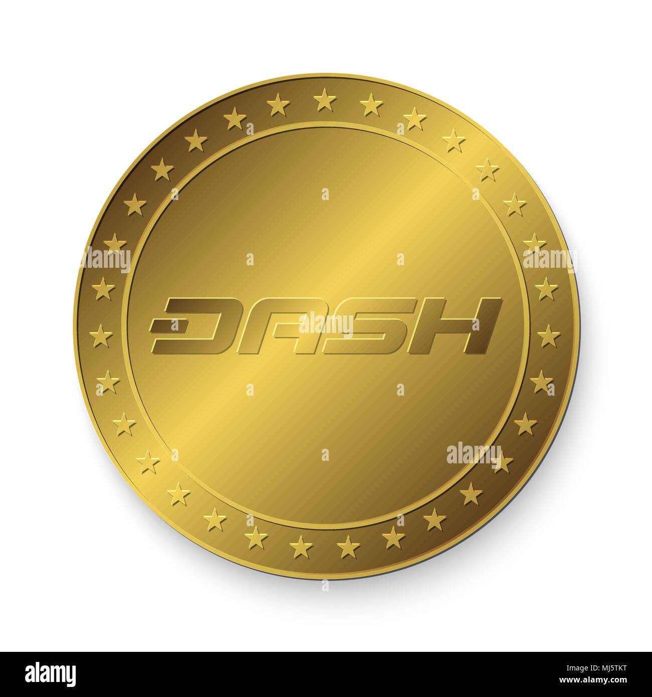 Realistic 3d golden Dash coin. vector illustration. banking and ...