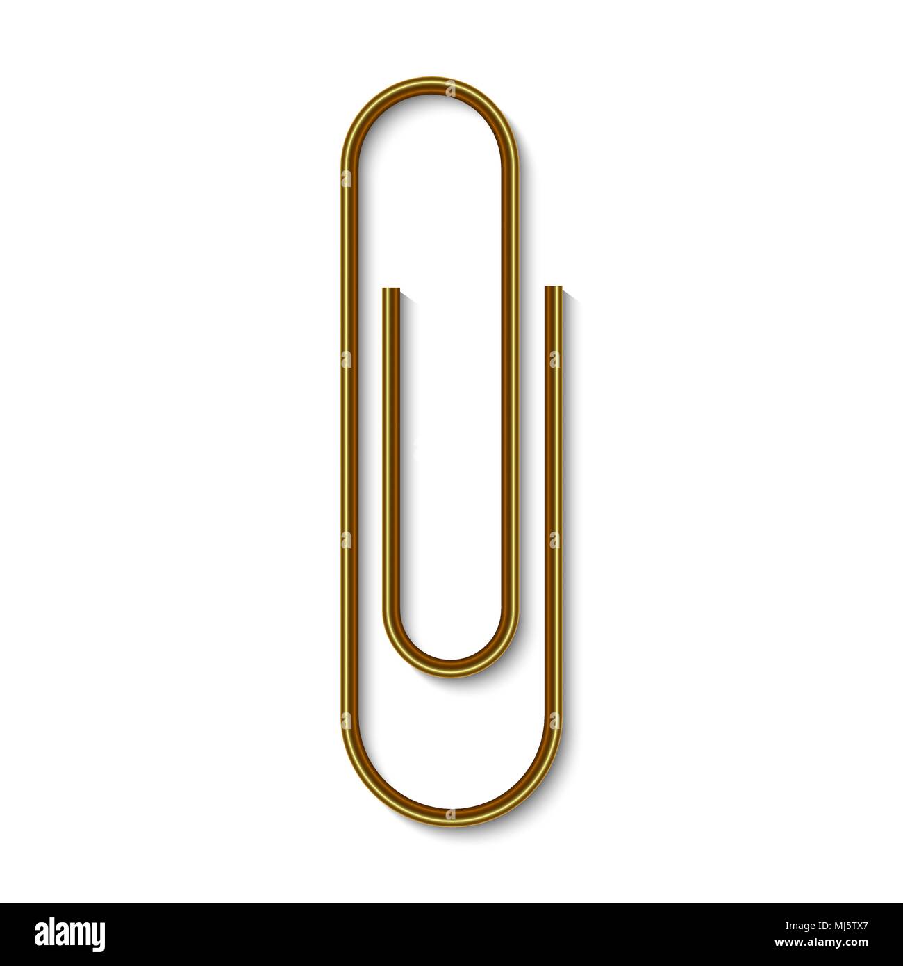 Realistic golden paper clip Stock Vector Image & Art - Alamy