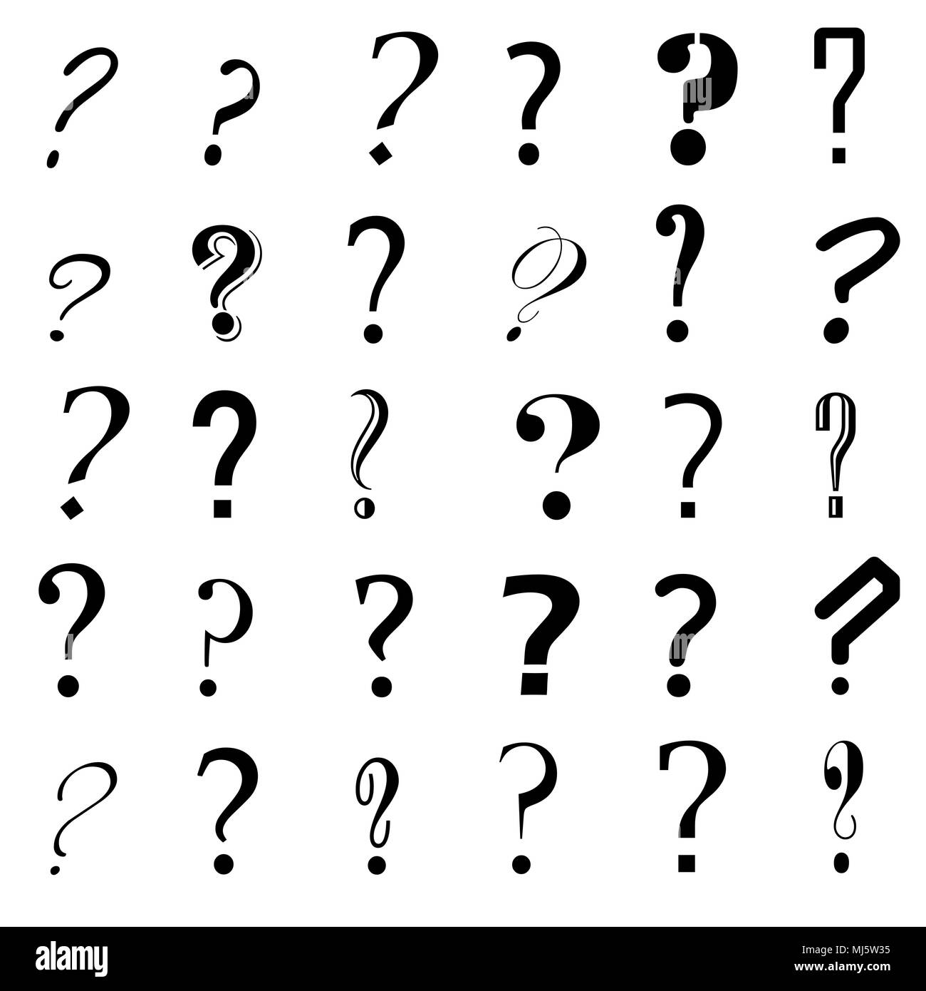 Exclamation question marks Black and White Stock Photos & Images - Alamy