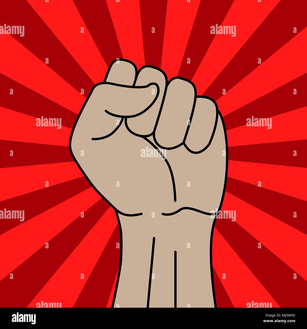 Fist male hand, proletarian protest symbol. Power sign Stock Vector ...