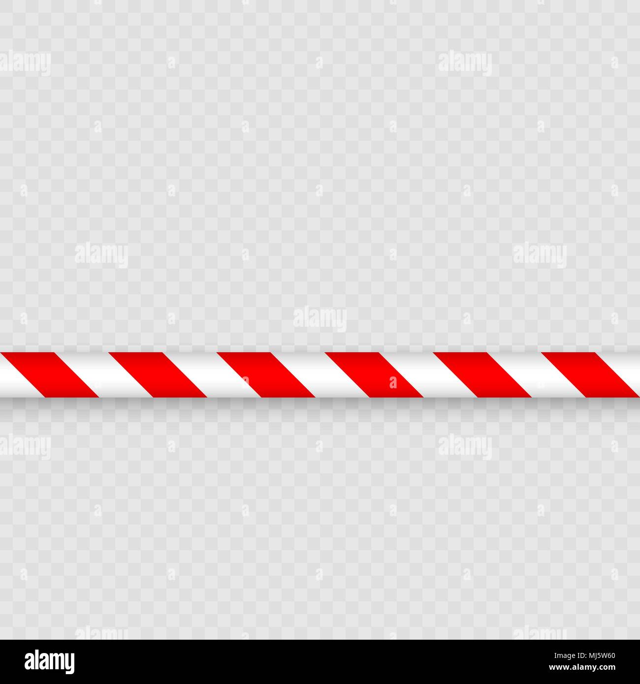 Red and White Lines of barrier tape. warning tape pole fencing is ...